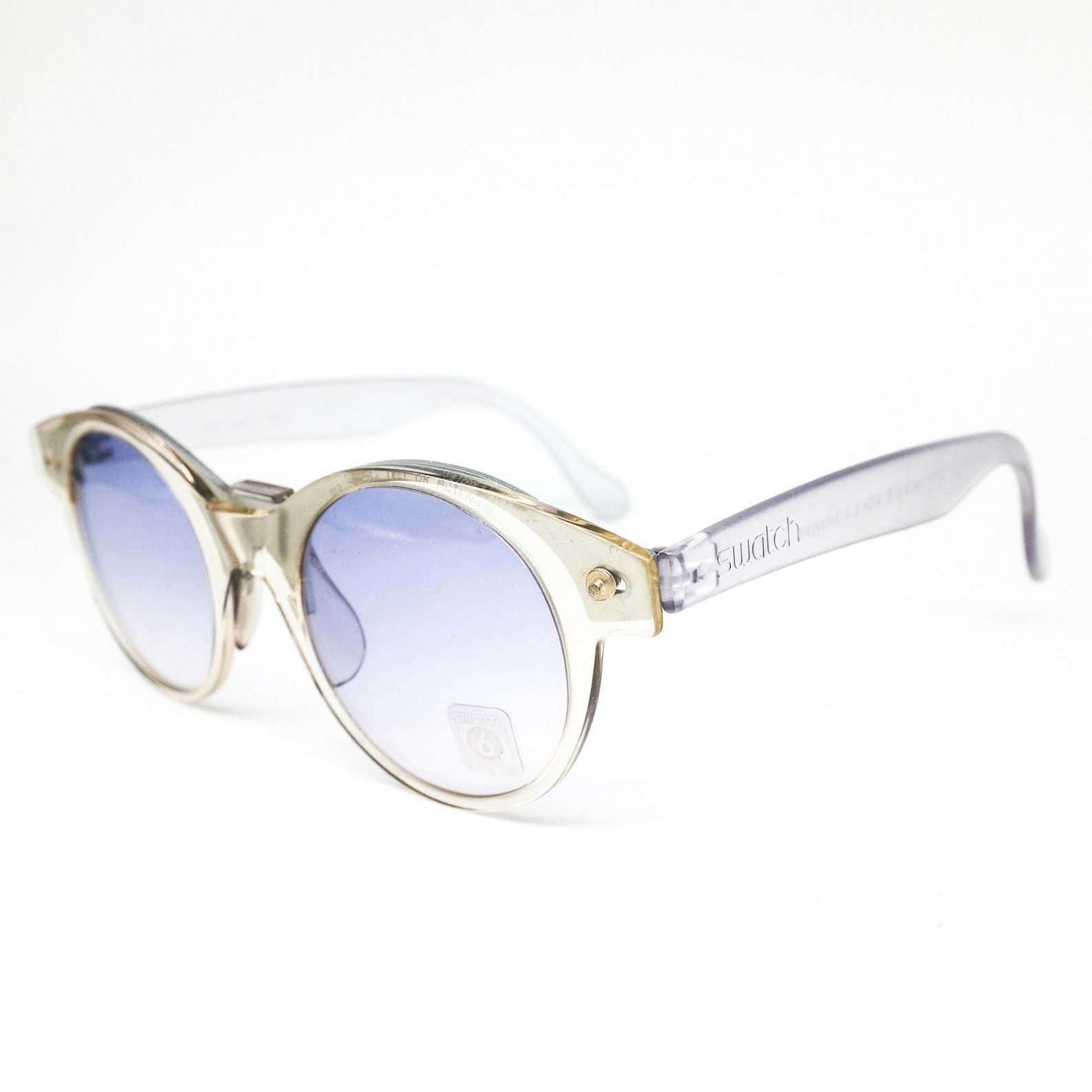 Swatch Eyewear Round Style Clear Cellulose Acetate Sunglasses From the ...