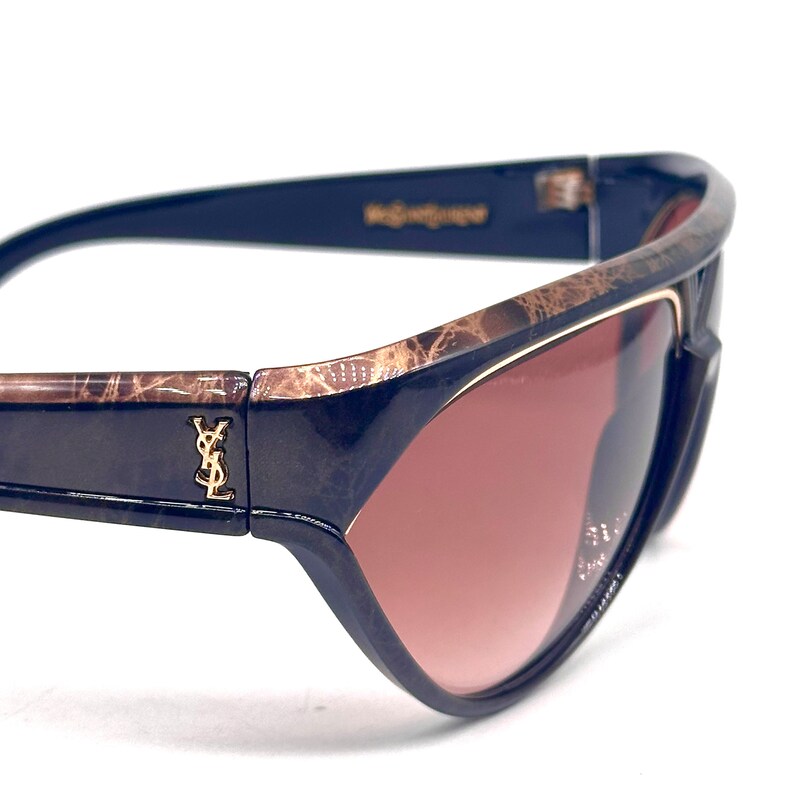 YSL Saint Laurent Champ Elysees Collectible Wrap Sunglasses Black/gold ...