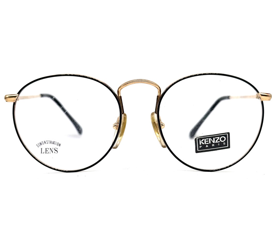 Kenzo Musicien Classy Golden Metal Round Frames P3 Styke W Black ...