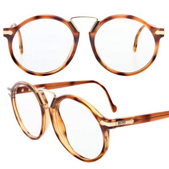 Hugo Boss round tortoise eyeglasses frames made in Ge… - Gem