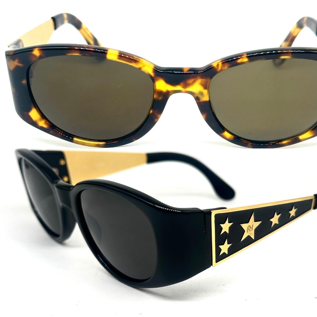 Nouvelle Vague Dane Rocker Retro Sunglasses W Embossed Golden Stars, 2 ...