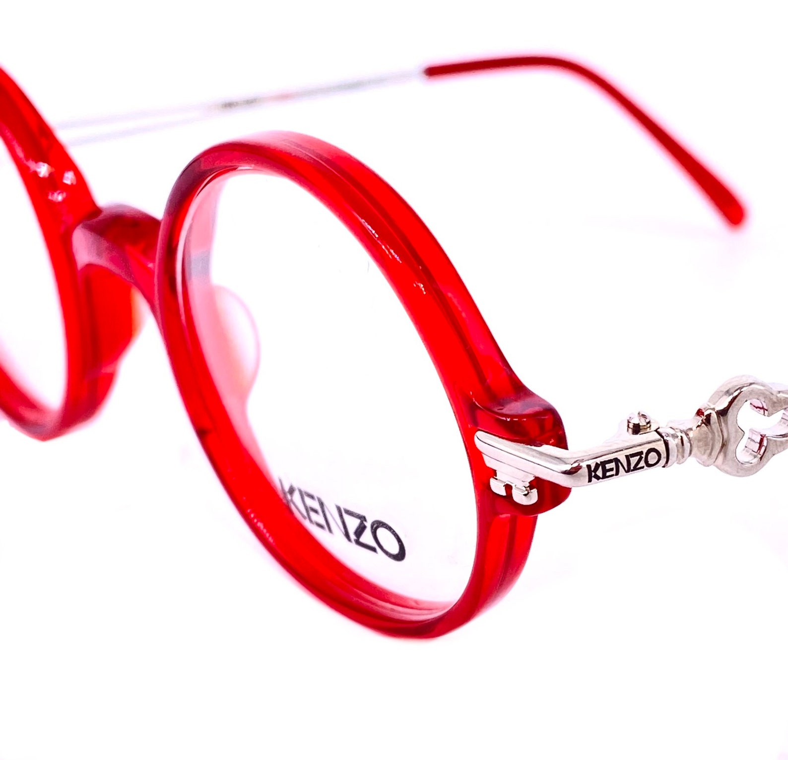 Kenzo Lucia Cute Round Cello Eyeglasses Frames With Key Shaped Hinges ...