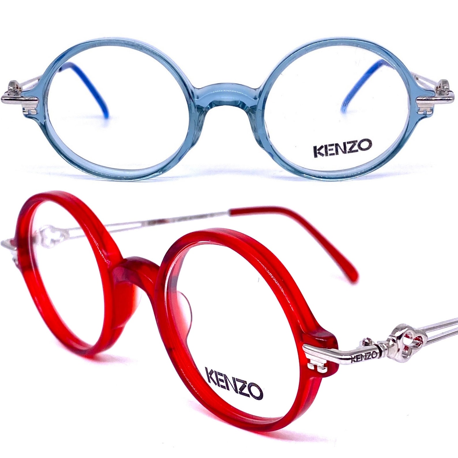 Kenzo Lucia Cute Round Cello Eyeglasses Frames With Key Shaped Hinges ...