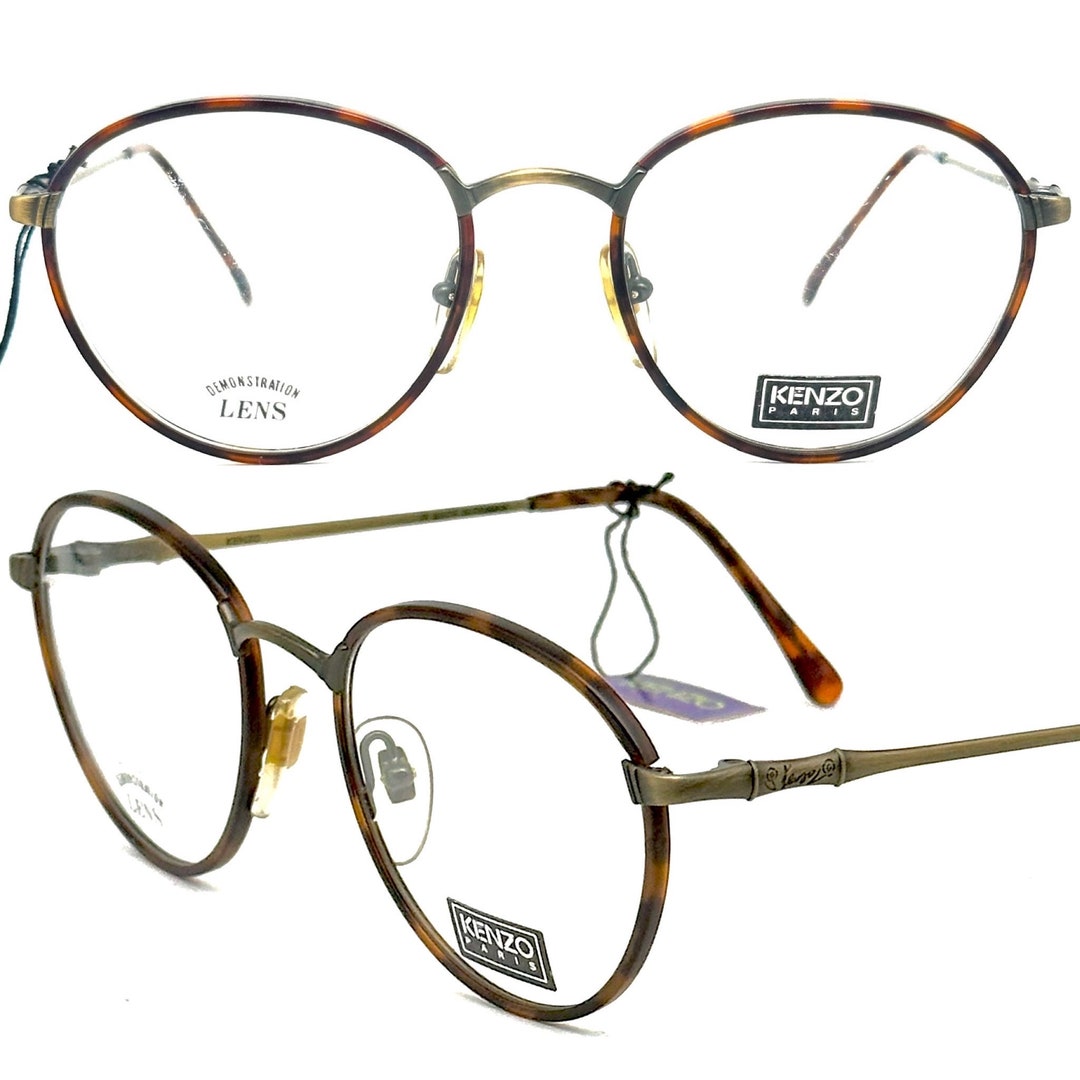 Kenzo Madake K172 Elegant Panto Antique Brass / Tortoise Eyeglasses ...
