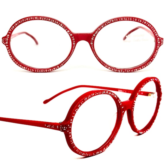 Red round eyeglasses store
