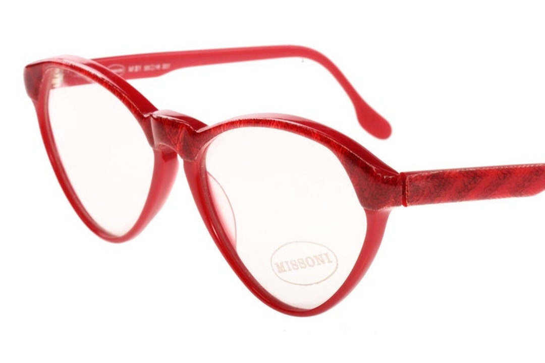 Missoni M81 Red Cateye Eyeglasses Frames W Real Knitted Fabric Inserts ...