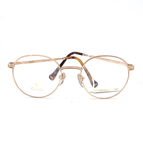Gucci GG 1273 round gold plated metal frames made in … - Gem