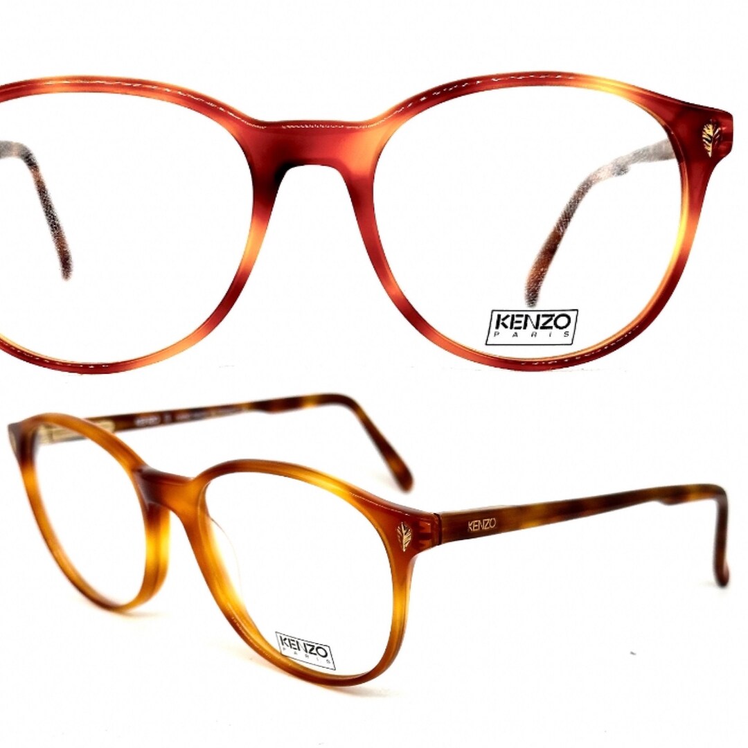Kenzo K111 Journaliste Honey Tortoise Pantos Frames With Golden Leaf ...