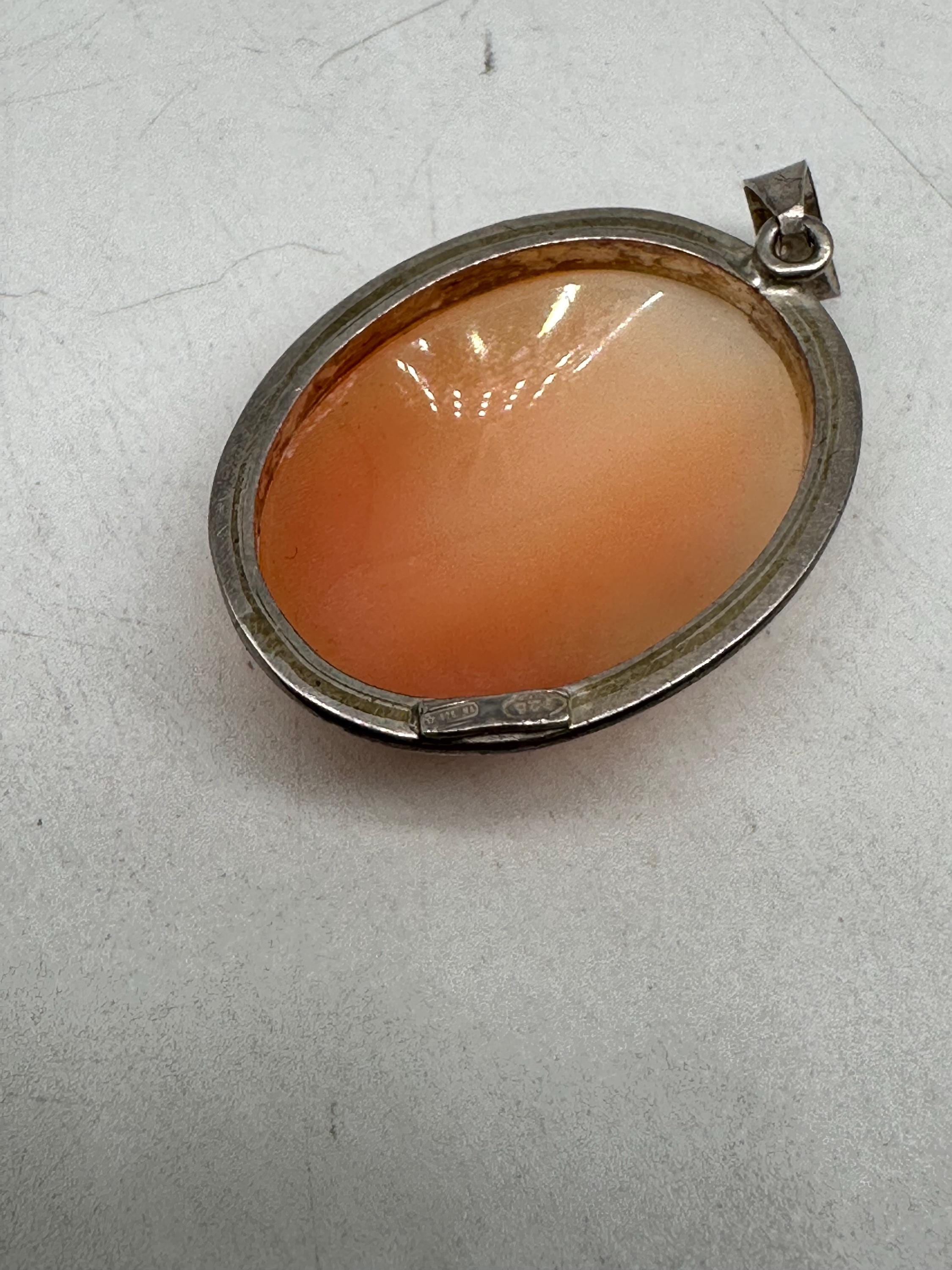Classic 1930 Ca Oval Cameo W Victorian Lady Portrait in 925 Silver ...