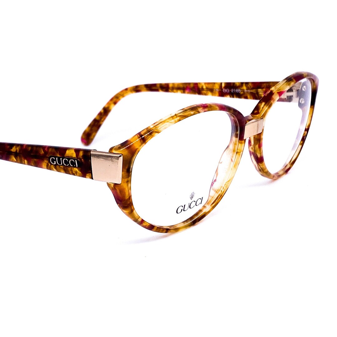 Gucci GG 2165 Oval Brown Tortoise Glasses Frames Made in Italy, 1980s ...