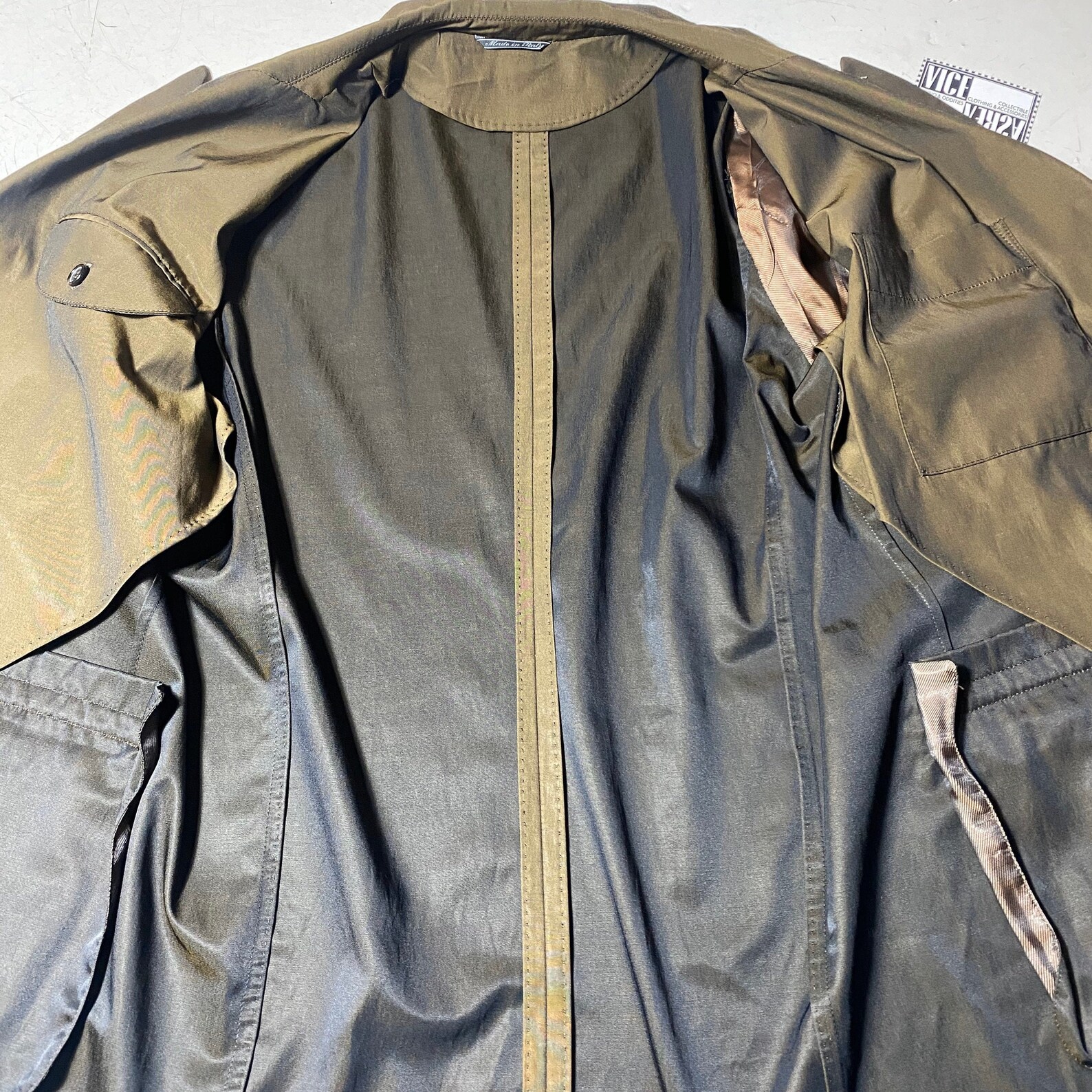 Sartorial Light Dbl Breast Summer Blazer, Iridescent Military Green ...