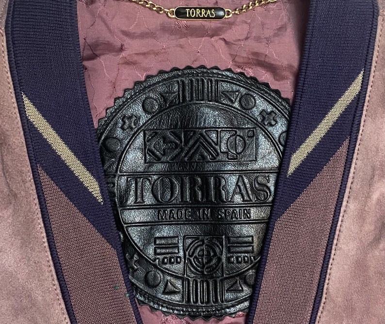 Torras Pale Purple Bomber Jacket in Suede Leather & Linen Canvas , 90s ...