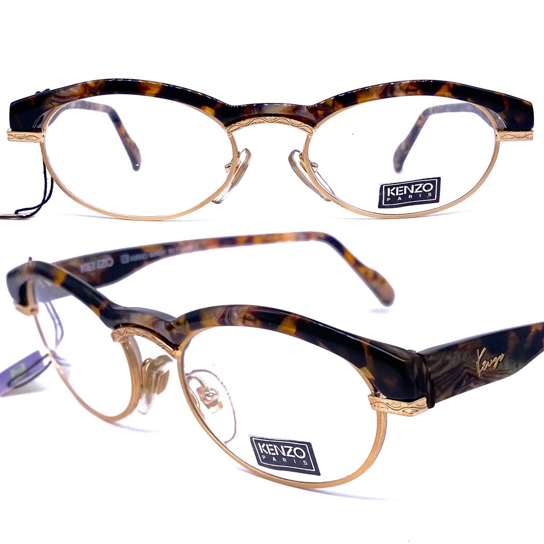 Kenzo Samba K060 Oval Gold Frames W Tortoise Browline & Temples, Nos ...