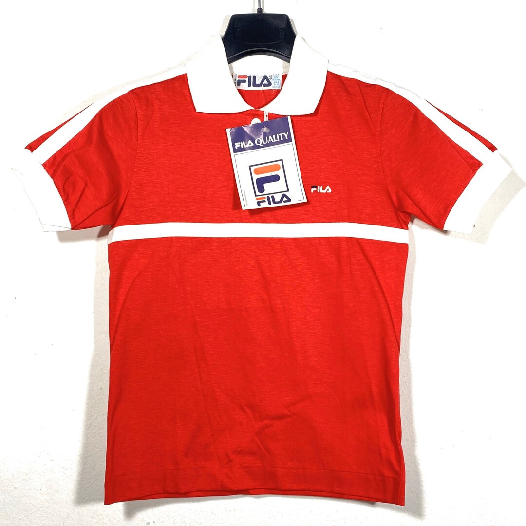 Fila 80s Minimal Polo Shirts, Red or Pink With White Stripe, Size 34 ...