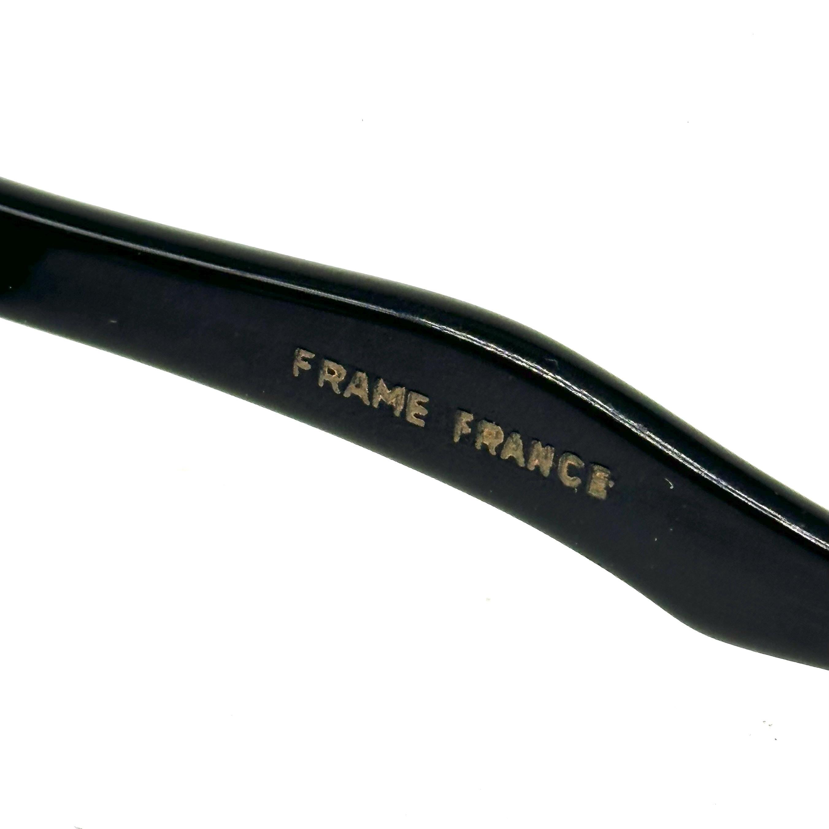 A PARIS Vintage Black Cateye Glasses With Emerald Dark Green Eyebrow ...