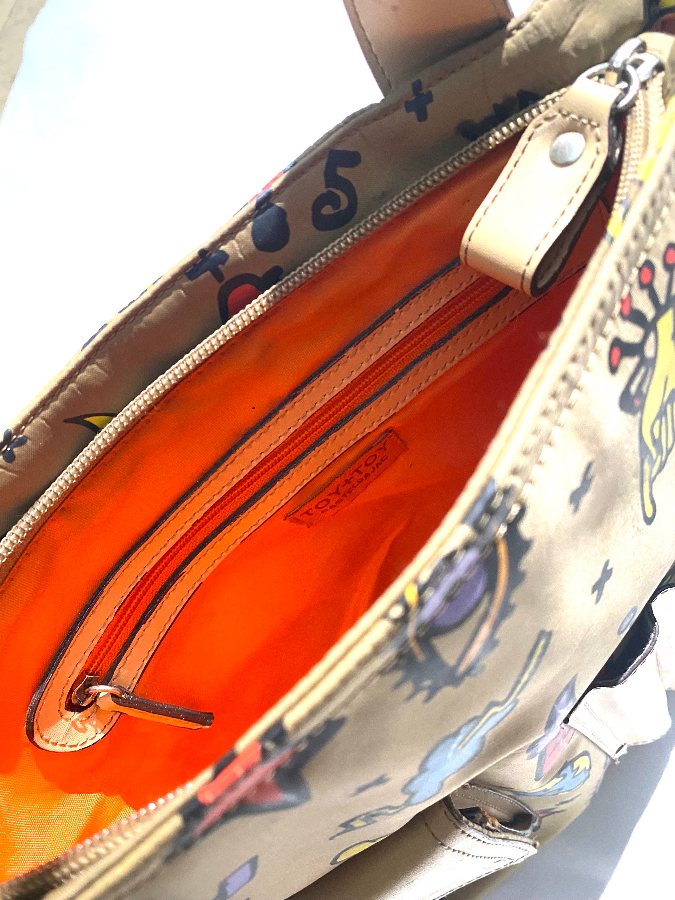 J.l.castelbajac Beige Canvas-leather Shoulder Bag W Pop-art Comics ...