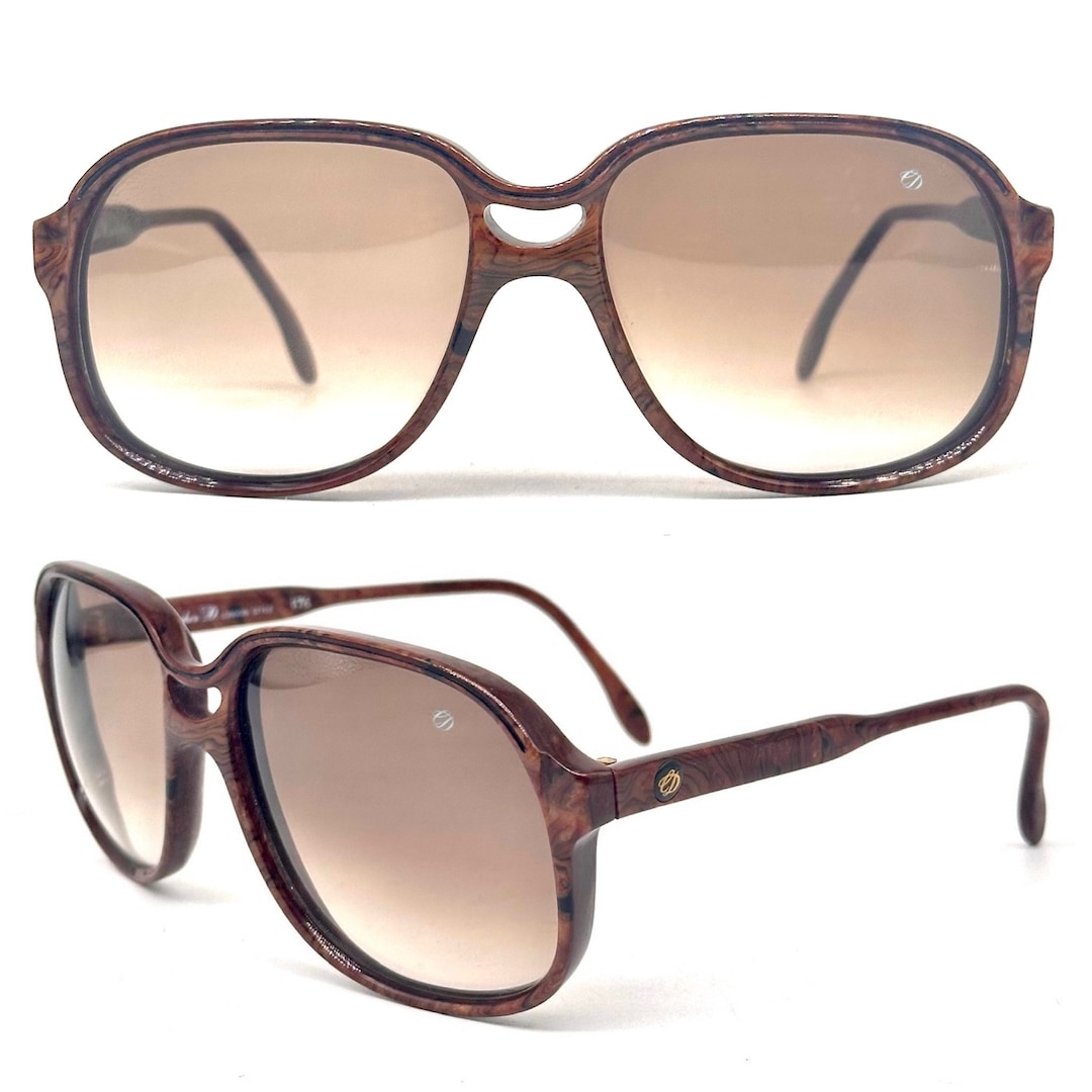 Christopher Dunhill London Brown Marble Square Oversize Sunglasses Hand ...
