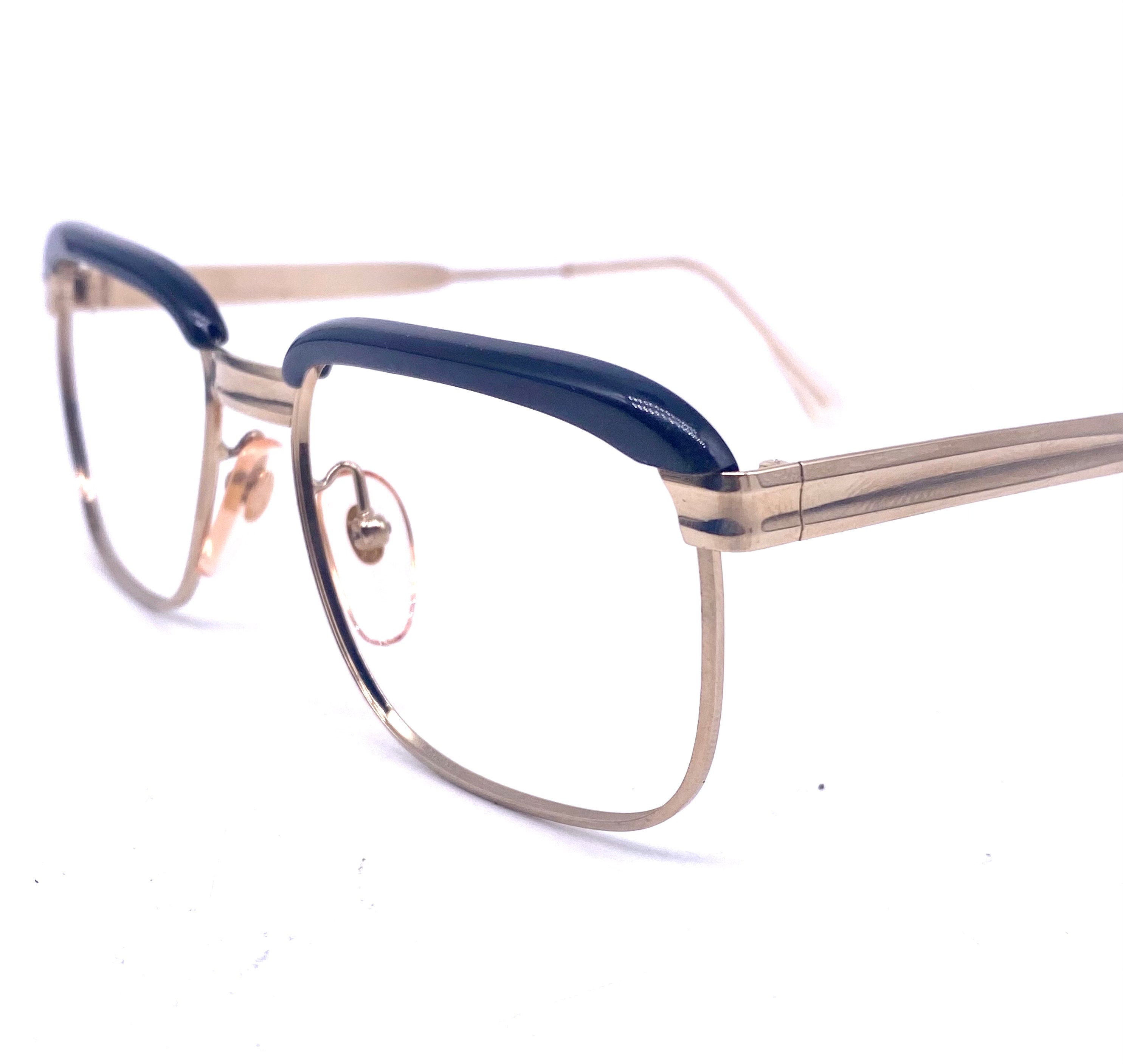 Metalvista Mario 60s Iconic Square Gold Plated Black Rolled Brows ...