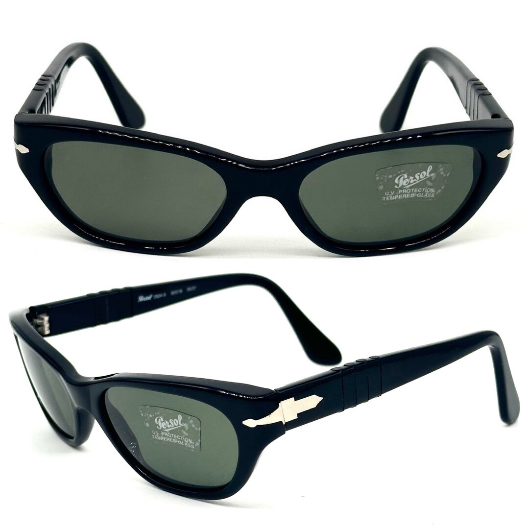 Persol 2524-S Black Cateye Sunglasses W Arrow Hinges, Hand Made in ...