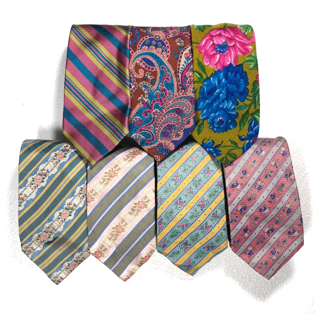 Vintage Kenzo 90s NOS Pure Silk Ties, Floral, Regimental, Paisley, 7 ...