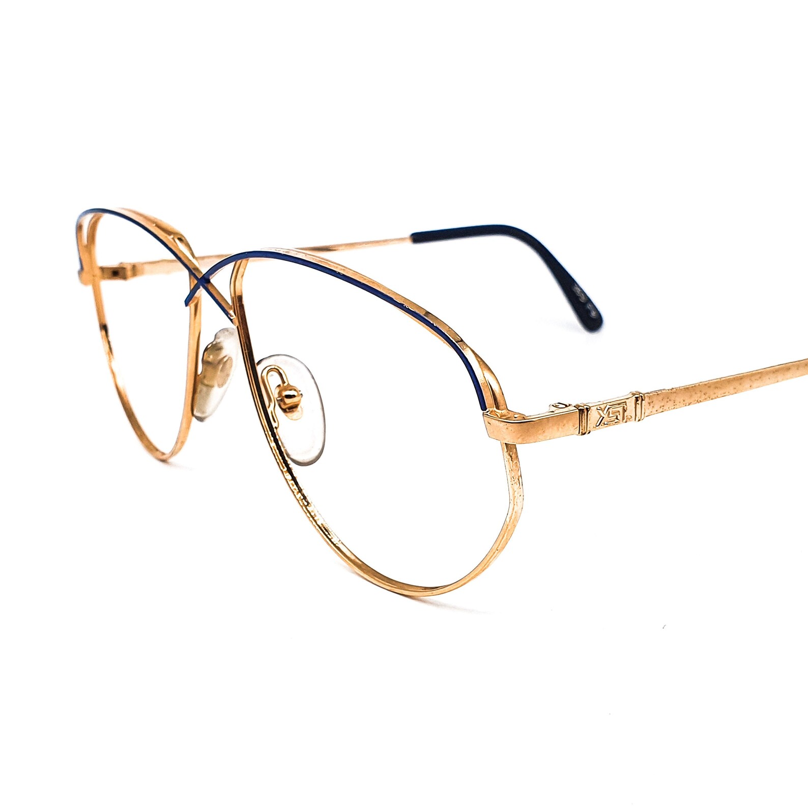 YSL Saint Laurent 393 Large Silm Golden Metallic Droplet Eyeglasses ...