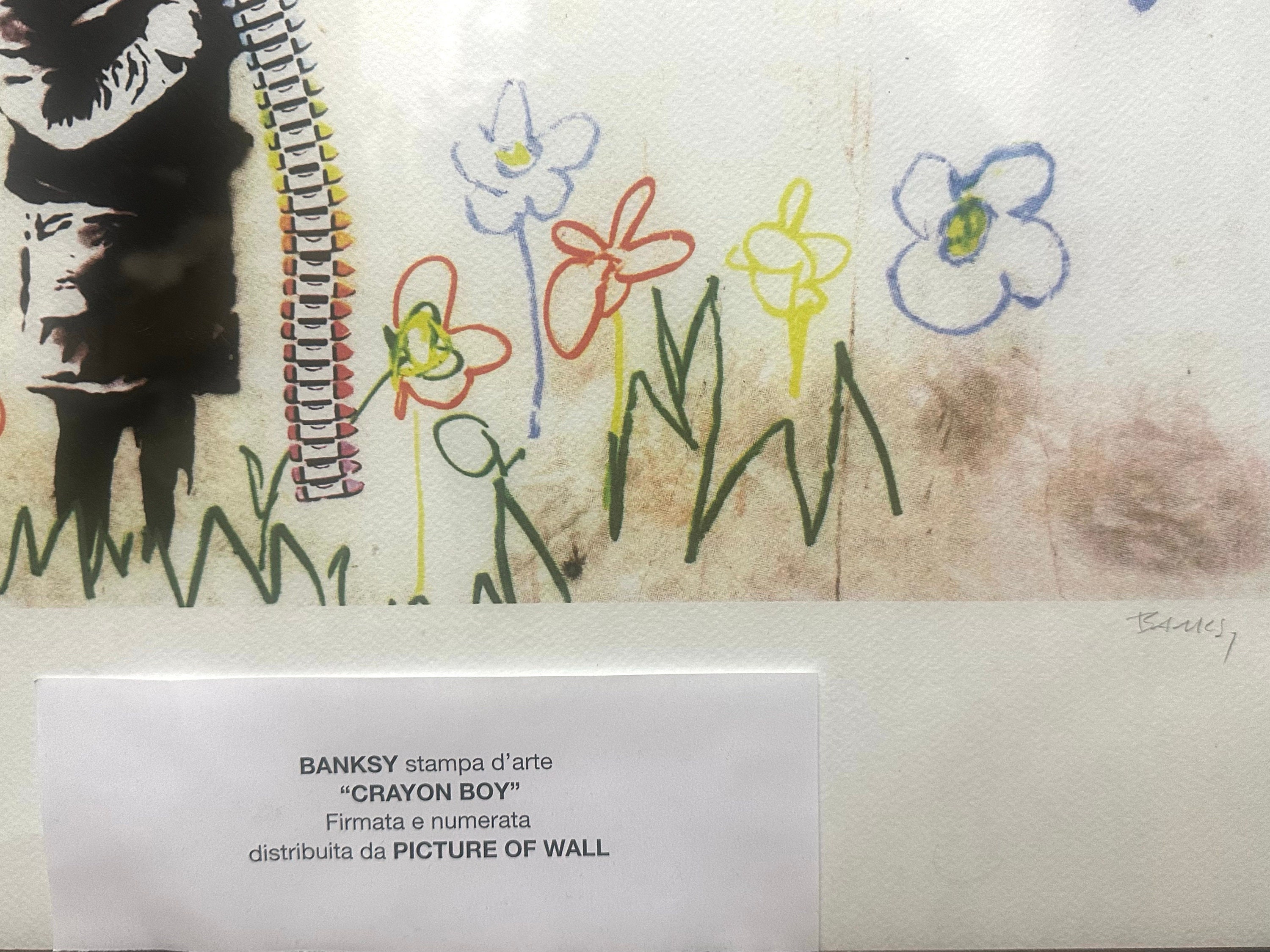 Banksy crayon Boy Lithography Art-print Signed & Numbered 92/150 W ...