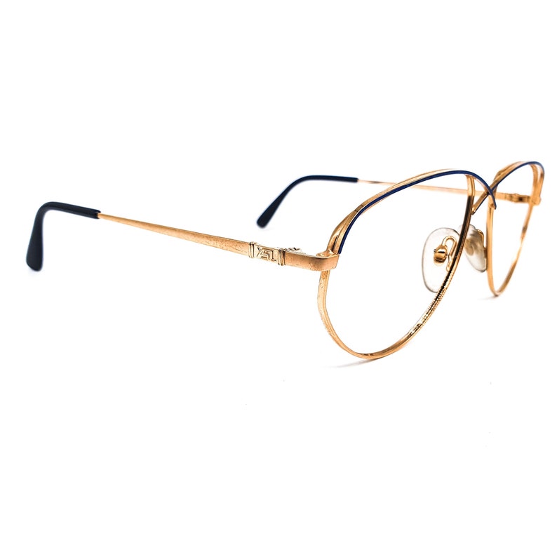 YSL Saint Laurent 393 Large Silm Golden Metallic Droplet Eyeglasses ...