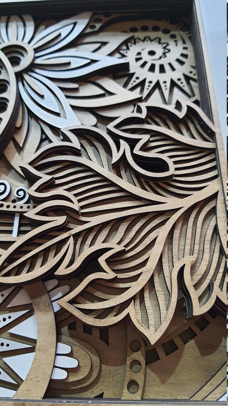 Multi-layered Wood Art Laser Cut Wood Art 3D Layered Wall - Etsy