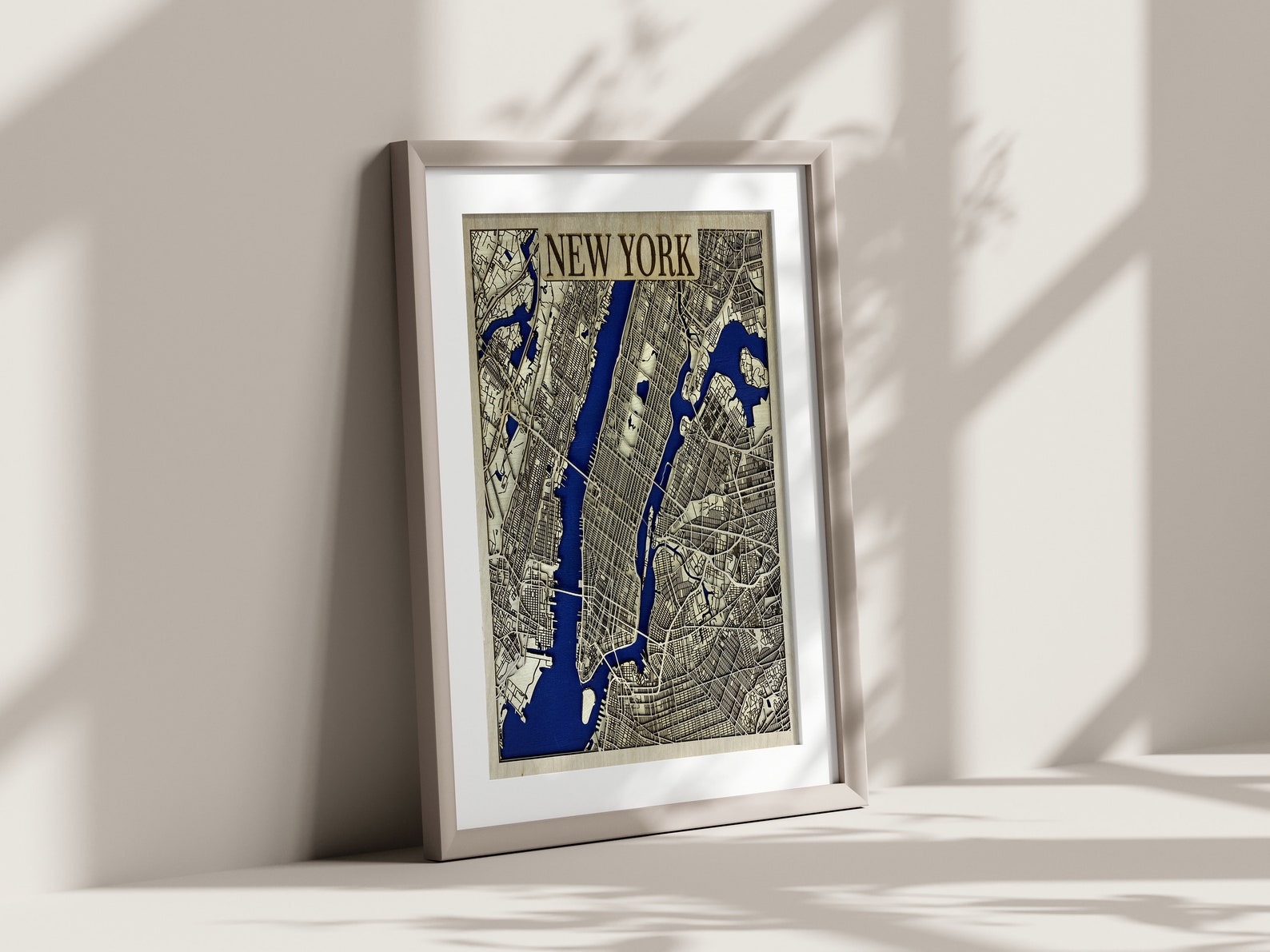 New York City Laser Cut Layered Map / 3D Map / Handmade City Map ...