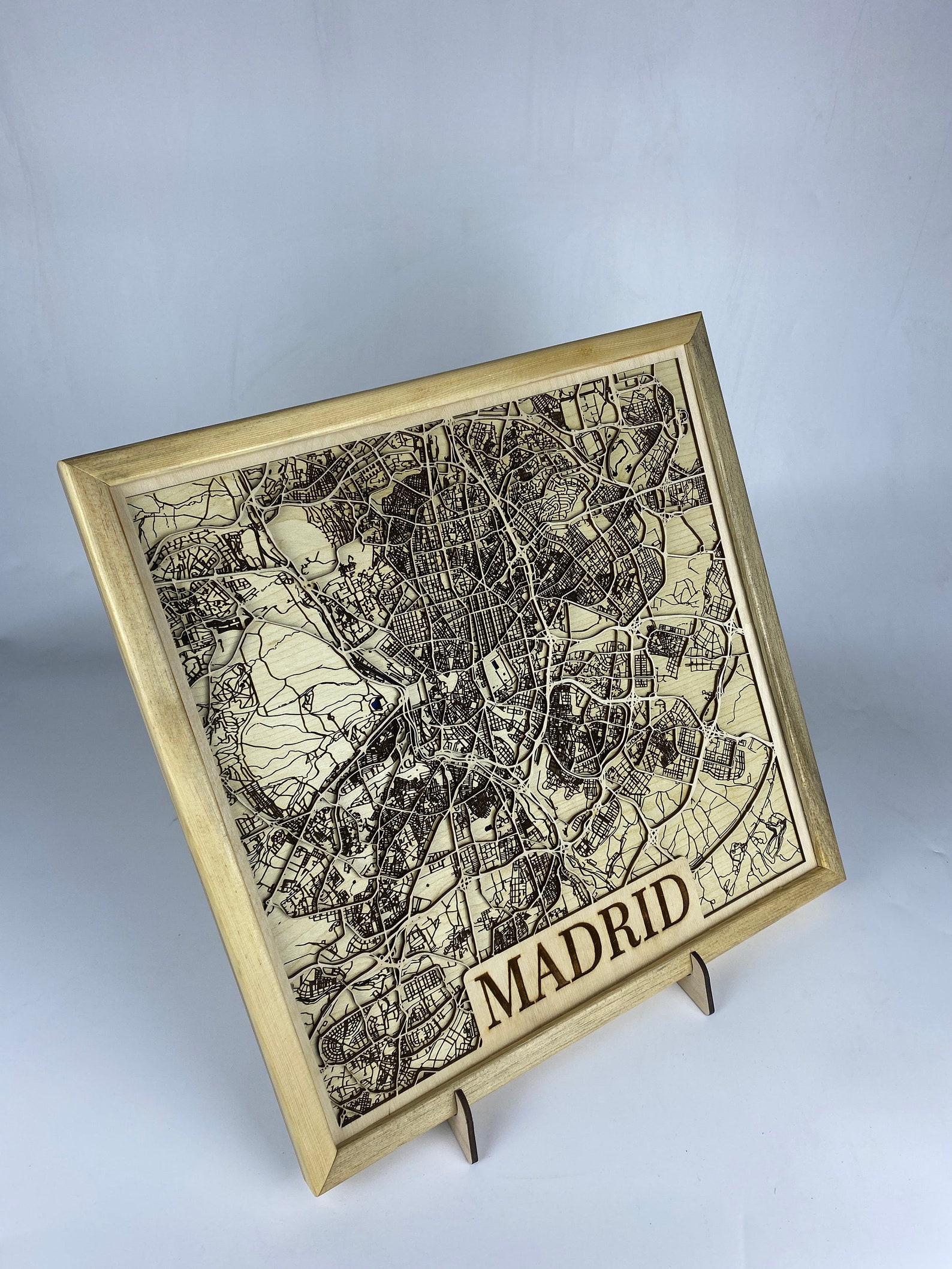 Madrid City Laser Cut Layered Map / 3D Map / Handmade City Map ...
