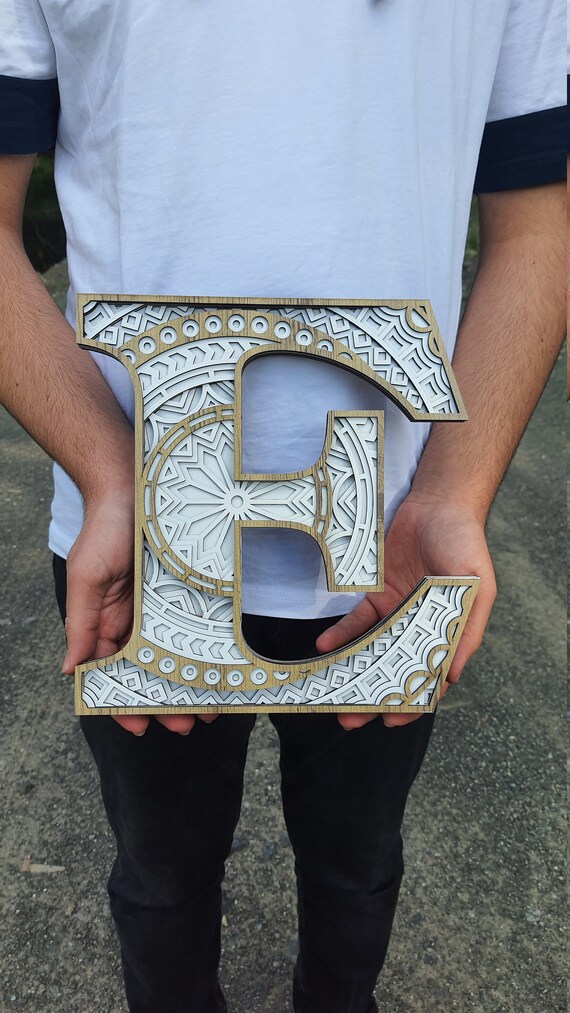 Letter Multi-layered Wood Art Laser Cut Wood Art 3D | Etsy
