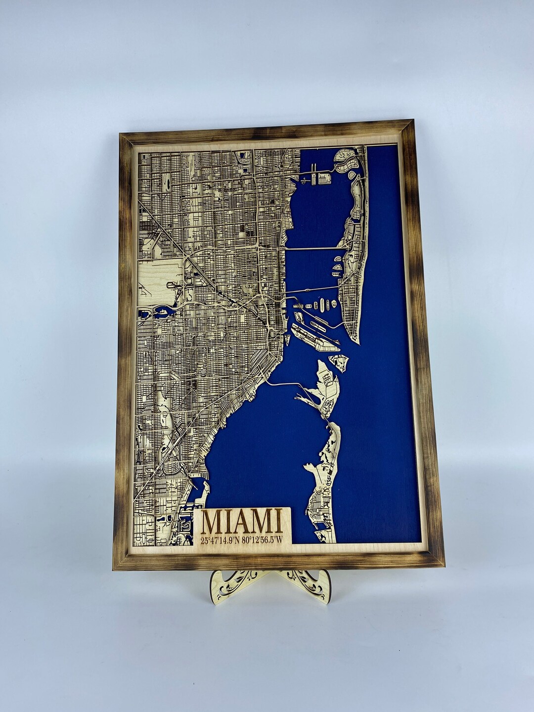 Miami City Laser Cut Layered Map / 3D Map / Handmade City Map - Etsy