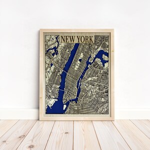 New York City Laser Cut Layered Map / 3D Map / Handmade City Map ...