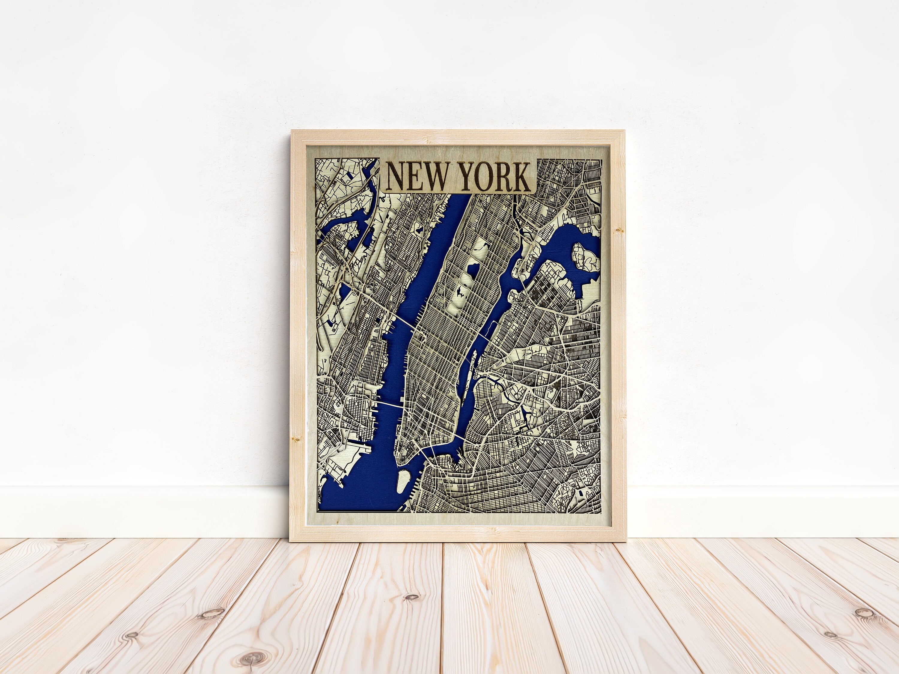 New York City Laser Cut Layered Map / 3D Map / Handmade City Map ...