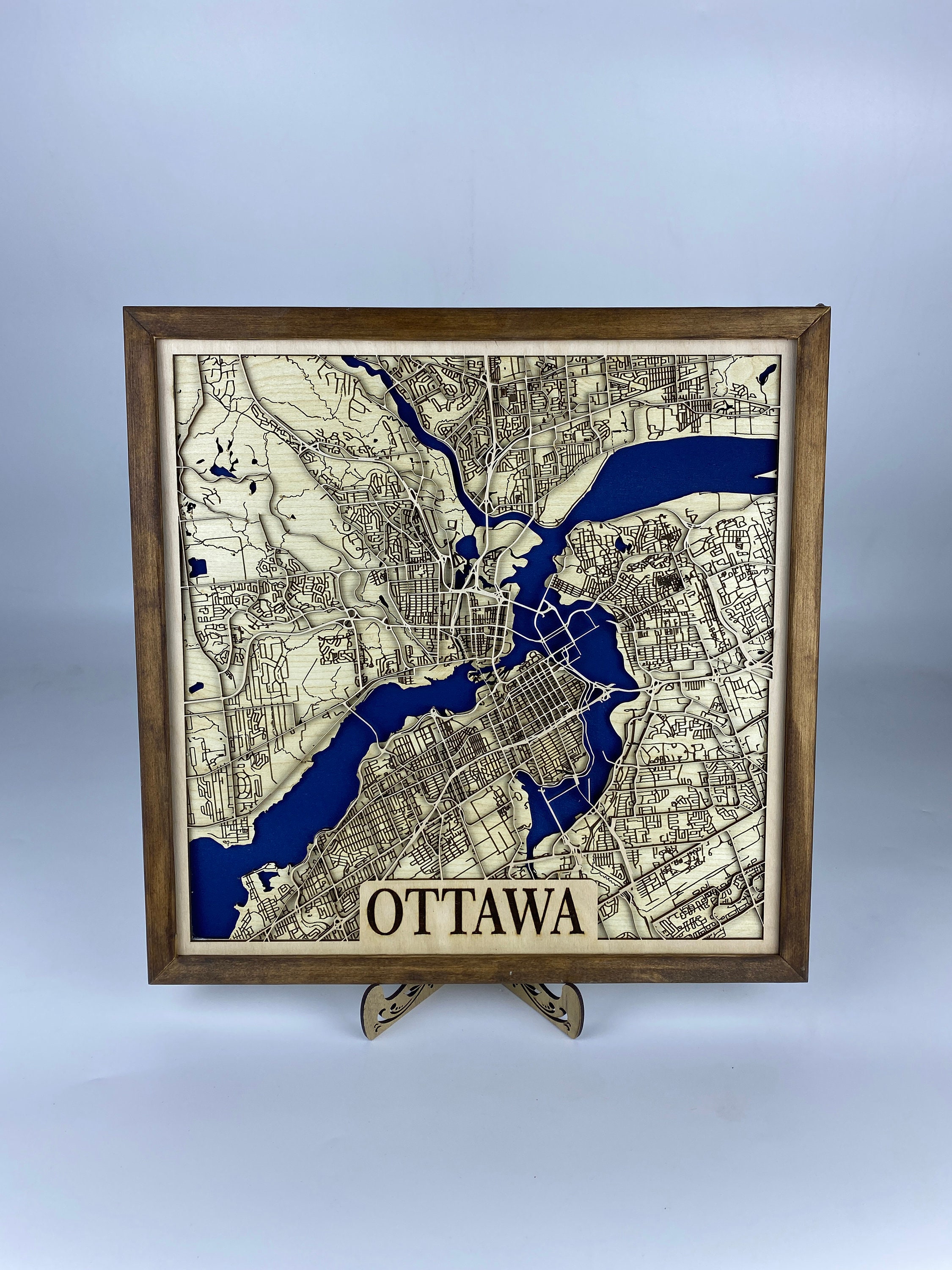Ottawa City Laser Cut Layered Map / 3D Map / Handmade City Map Unique ...