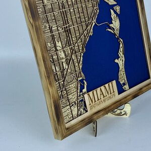 Miami City Laser Cut Layered Map / 3D Map / Handmade City Map Unique ...