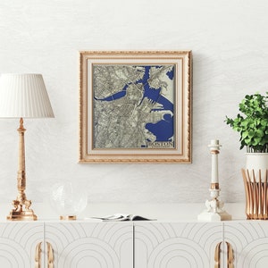 Boston City Laser Cut Layered Map / 3D Map / Handmade City Map ...