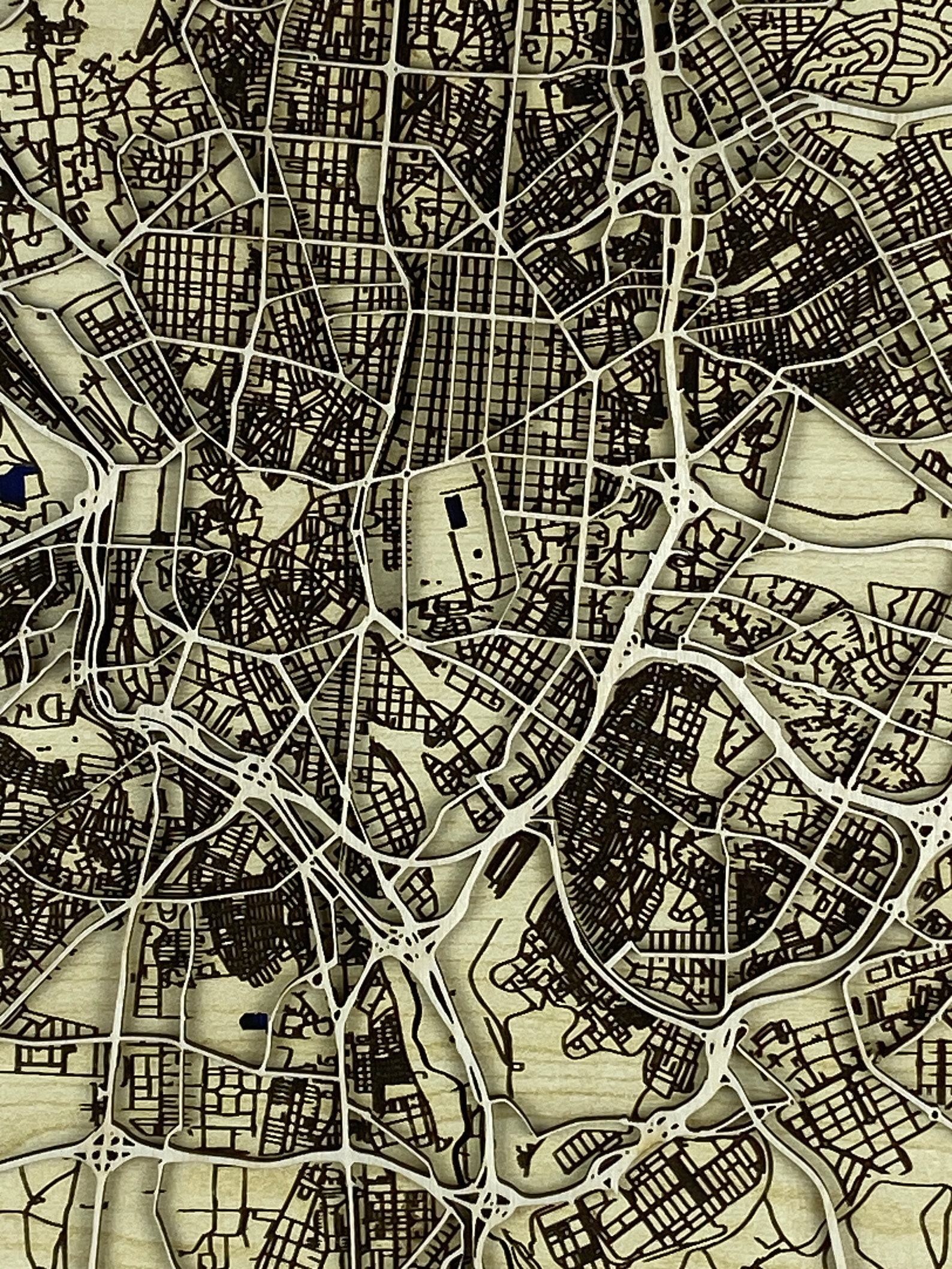 Madrid City Laser Cut Layered Map / 3D Map / Handmade City Map ...