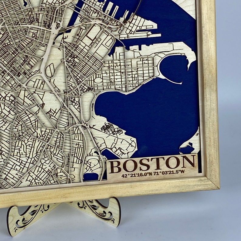 Boston City Laser Cut Layered Map / 3D Map / Handmade City Map - Etsy