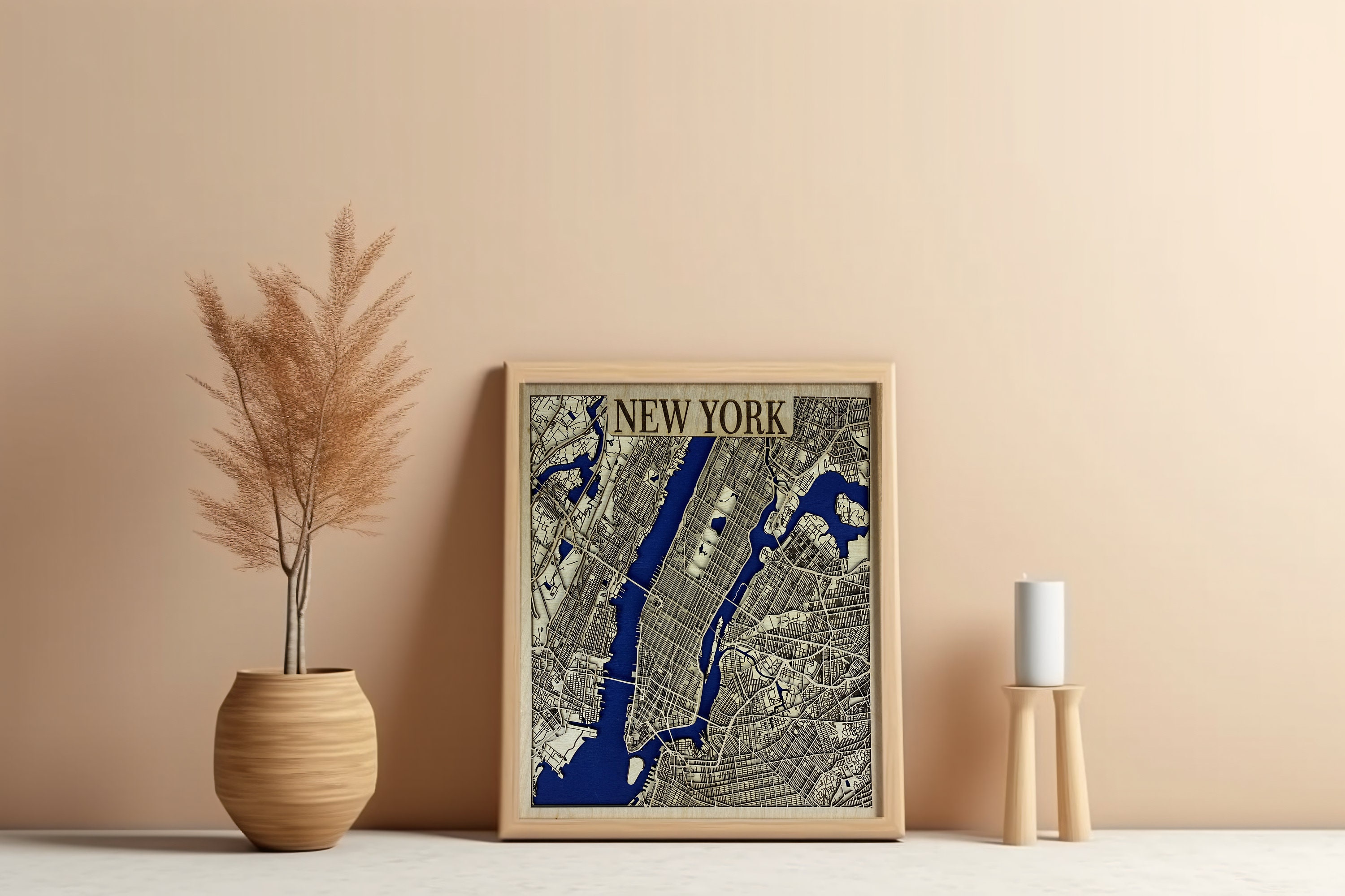 New York City Laser Cut Layered Map / 3D Map / Handmade City Map ...
