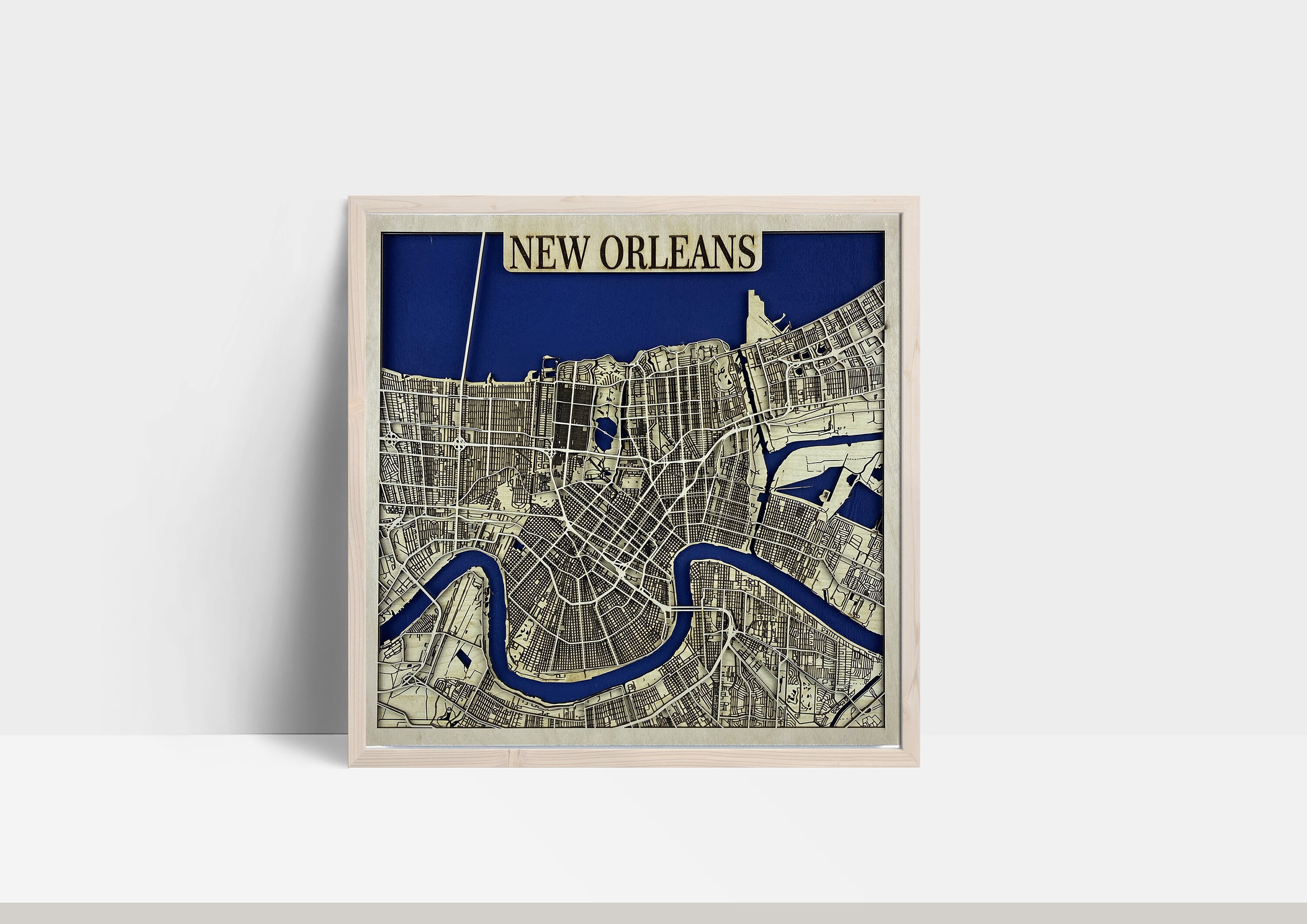 New Orleans City Laser Cut Layered Map / 3D Map / Handmade City Map ...