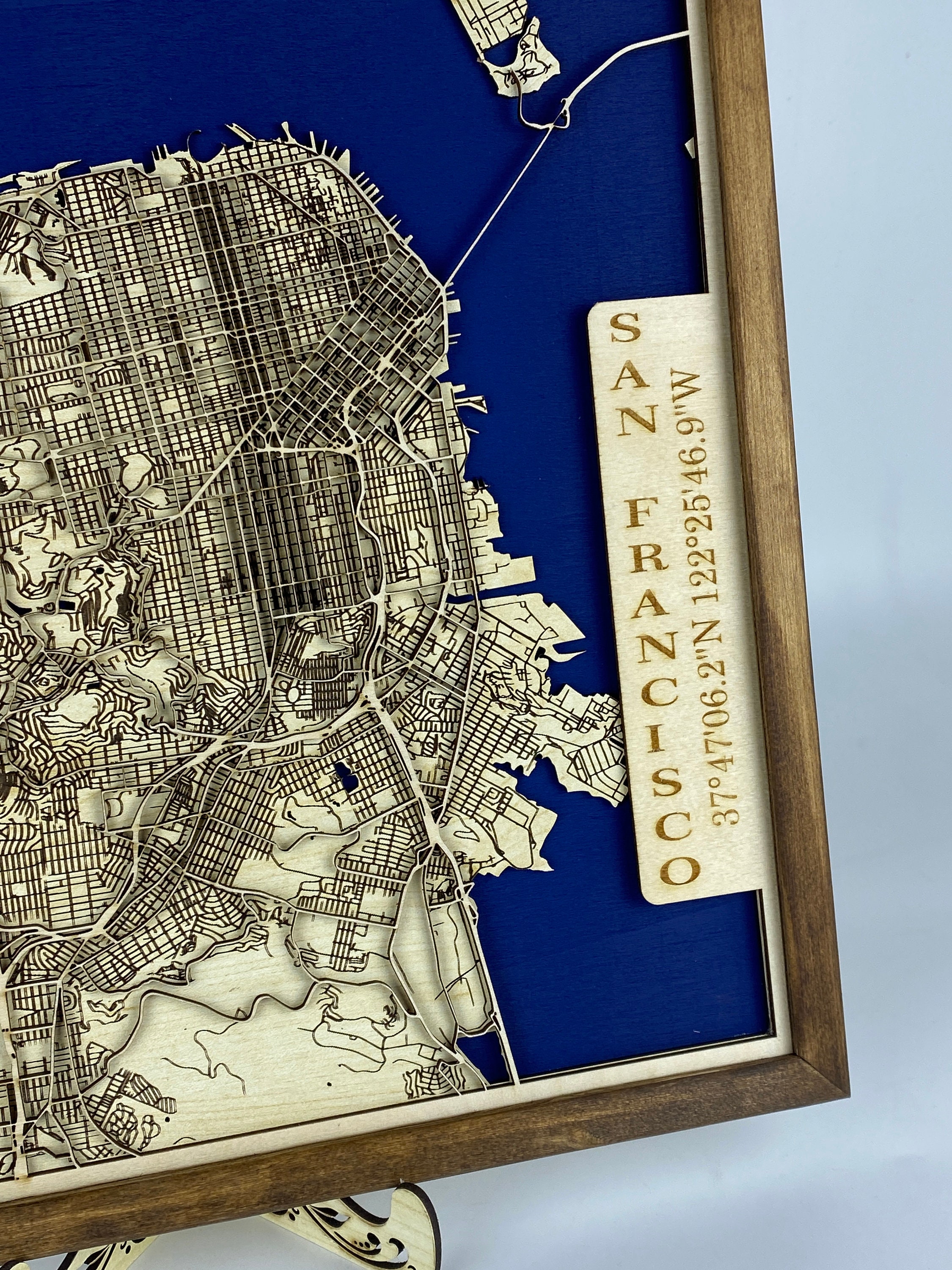 Custom Layered Wooden Map Unique Personalized Gift for - Etsy