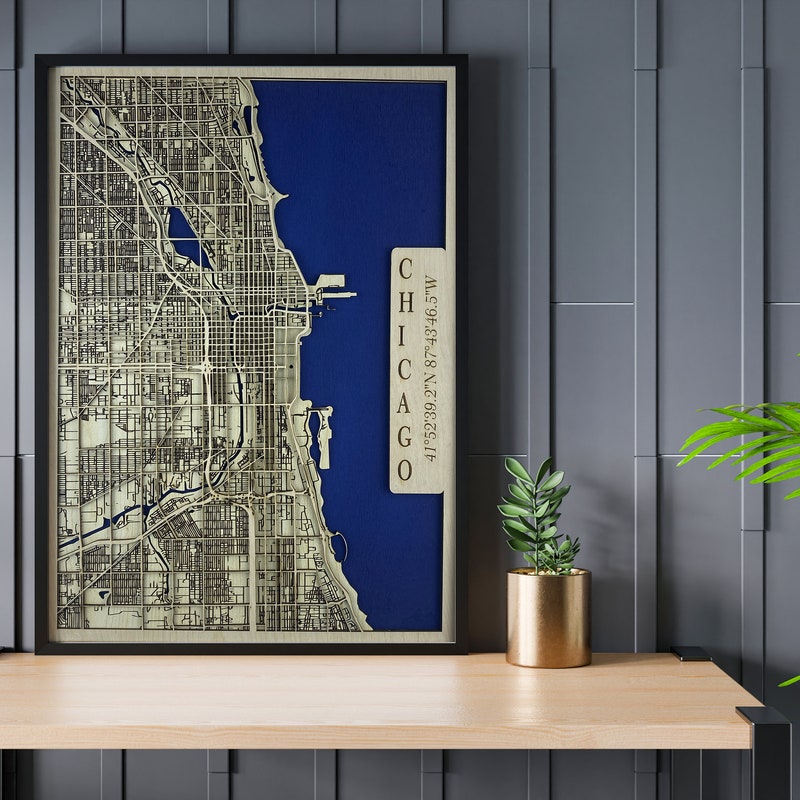 Chicago Vintage Map - Etsy