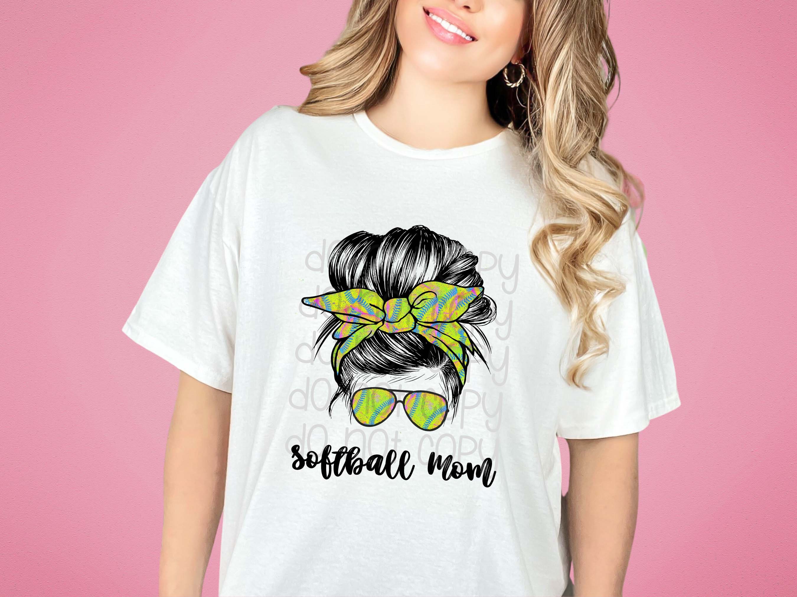Neon Softball Mom PNG, Sublimation PNG, Messy Bun, Digital Download - Etsy