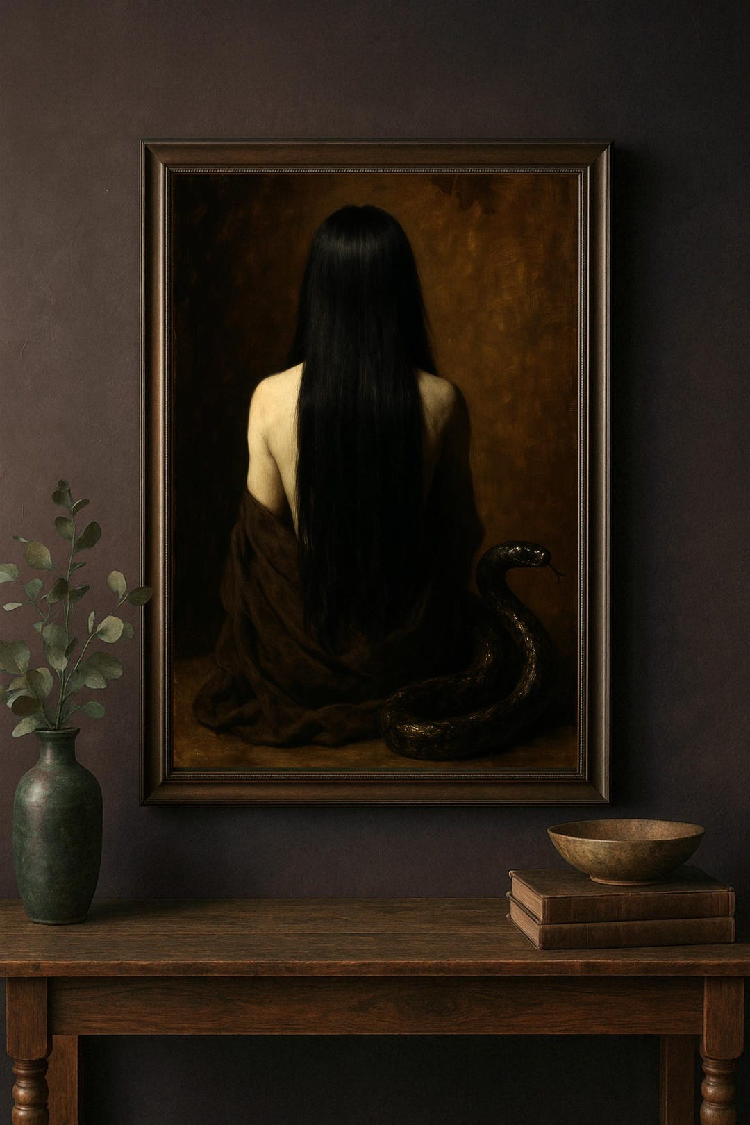 Dark Feminine Art Print, Serpent, Witchcraft, Gothic Wall Decor - Etsy