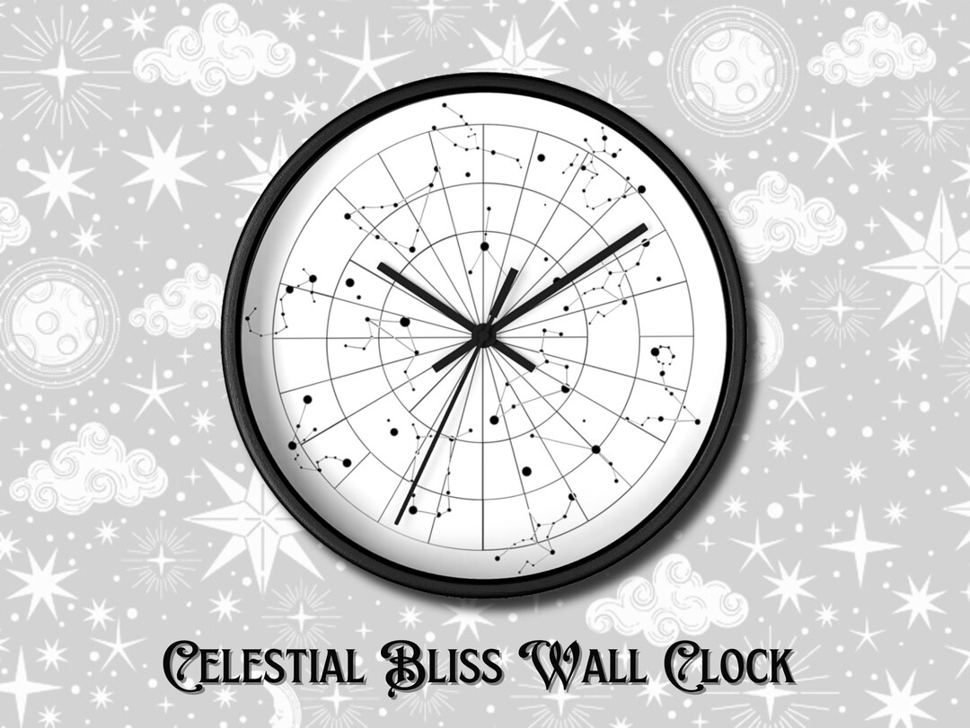 Constellation Wall Clock, Gothic Clock, Witchy Clock , Gothic Home ...