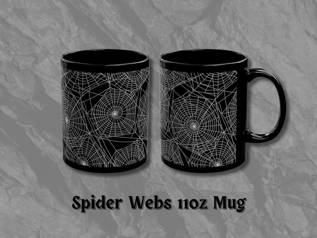 Spider Webs Black Ceramic Coffee Mug 11oz, Gothic Mug, Witchy Mug ...