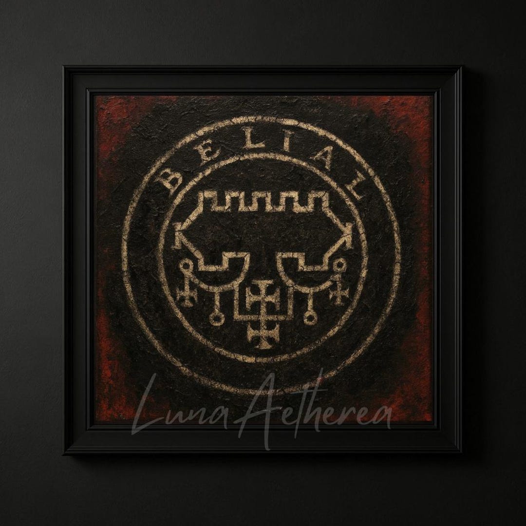 Belial Sigil Altar Print - Goetia Demon Seal Wall Art | Occult Decor ...
