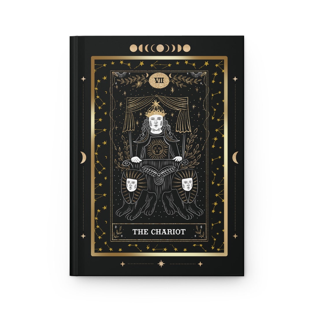 The Chariot Tarot Journal | Black & Gold Celestial Hardcover - Etsy