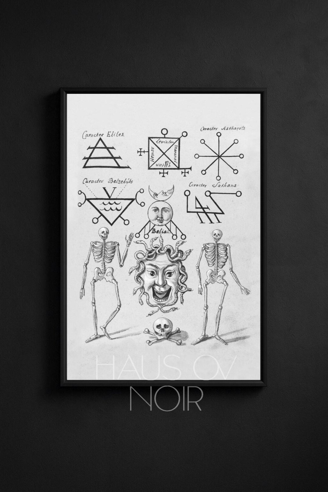Infernal Sigils Art Print: 1775 Grimoire, Medusa & Skeletons - Etsy